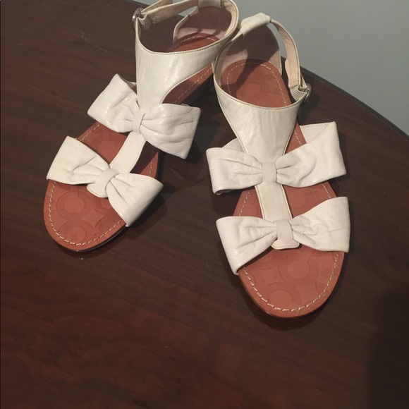 Coach | Shoes | Coach Womens Ankle Strap Open Toe Flats S95b | Poshmark